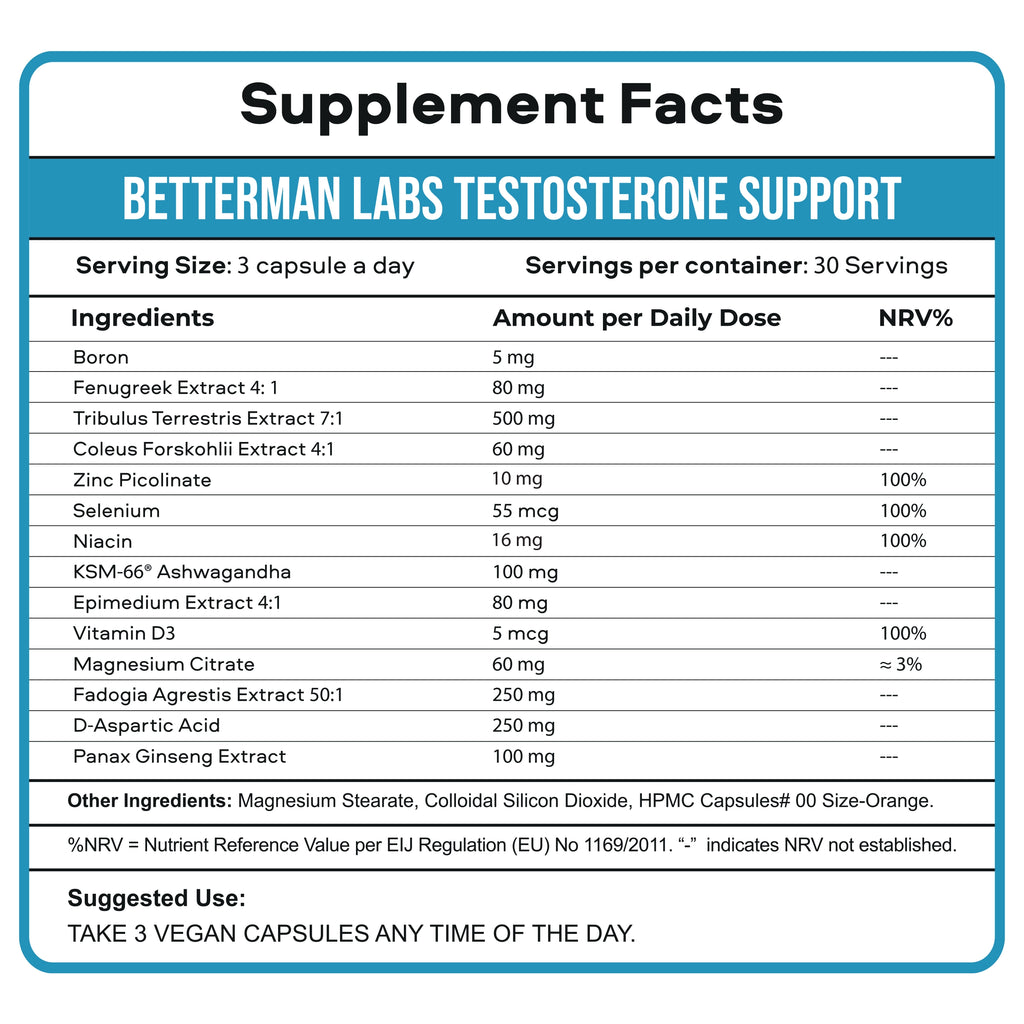 Best Natural & Herbal Testosterone Booster UK - BetterMan Labs